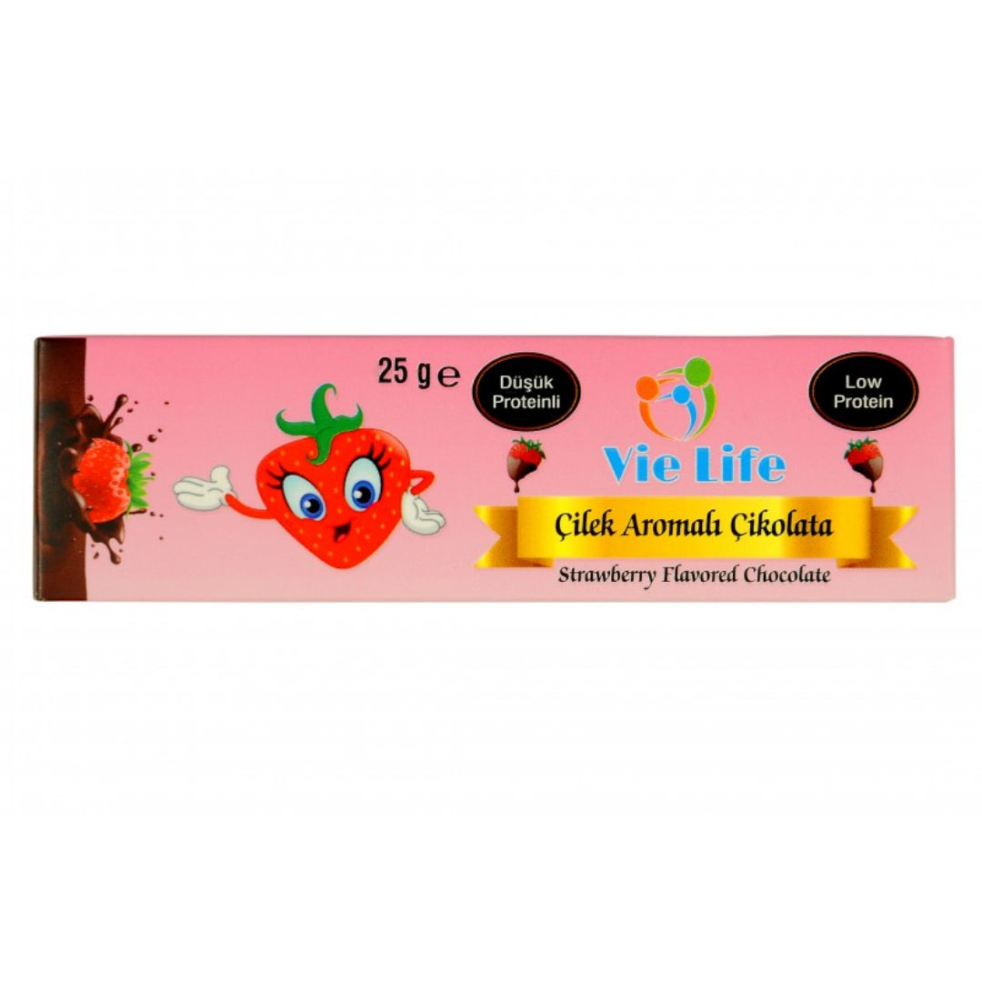 VİE LİFE Proteini Azaltılmış Çilek Aromalı Çikolata 25g